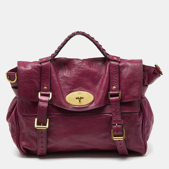 Mulberry | Bags | Mulberry Fuchsia Leather Oversized Alexa Satchel ...